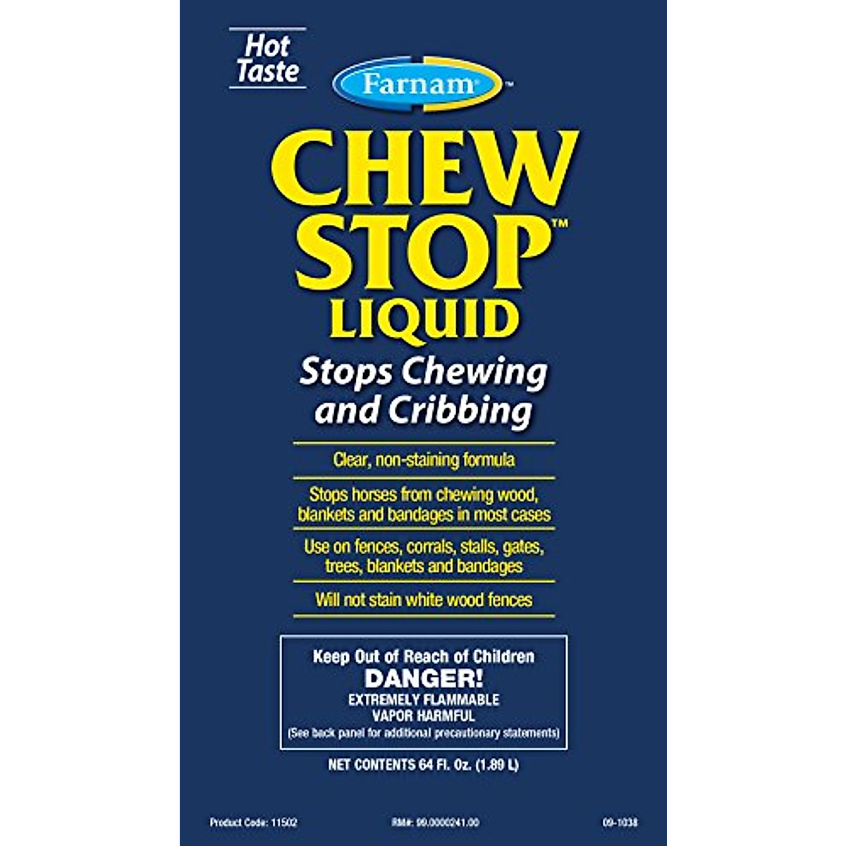 Farnam 272582 Chew Stop Liquid Chewing Deterrent for Horses, 64 oz