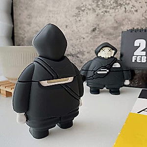 Airpod Case Cover, 3D Creative Sports Shoes Cute Cartoon Funny Fun, Soft Silicone Airpod Character Skin Keychain Ring, Girls Boys Teens Men Case for Airpods 1& 2 (Black, for Airpods 1/2)