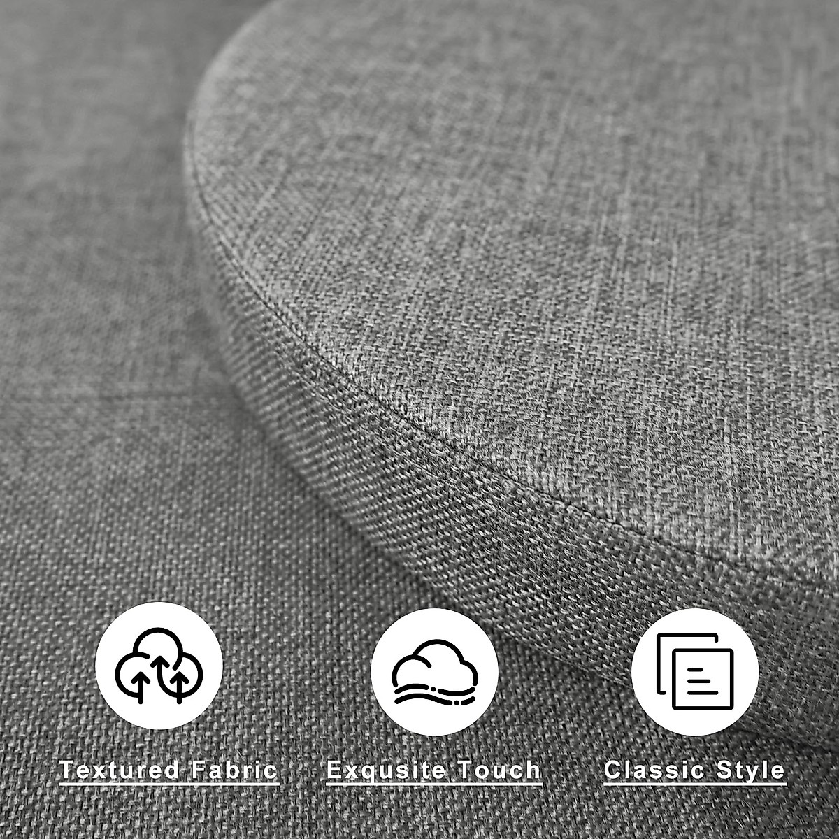 M Mute Touch 4PCS Outdoor Bar Chair Cushion | Waterproof Patio Round Seat Cushions | 16''x2'' Chair Cushion with Removable Cover and Handle for Outdoor Furniture, Garden (Dark Grey)