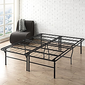 Best Price Mattress 18 Inch Metal Platform Beds w/ Heavy Duty Steel Slat Mattress Foundation (No Box Spring Needed), Black