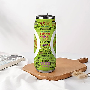 JDEIFKF Tennis Tumbler Cup Travel Mug With Lid,Tennis Lover Birthday Gifts Stainless Steel Vacuum Coffee Mug Cup Tennis Gifts For Women Men 17 Oz