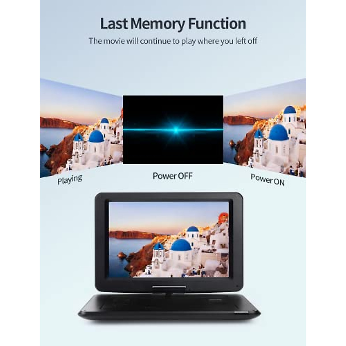 YOTON 17.5" Portable DVD Player with 15.5" HD Swivel Screen for Car and Kids, 4-6 Hours Working Time with Built-in Battery, Dual Stereo Speakers, USB/SD/AV/Audio/Gamepad Support [Not Support Blu-Ray]
