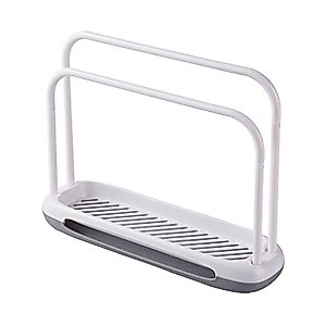 LUVADU ZCX Sink Organizer Sink Sponge Drain Rack Sponge Holder with Removable Drain Tray for Soap Dish,Kitchen Accessories Soap Dispenser Organizer (Color : A)