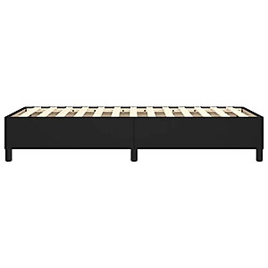 vidaXL Box Spring Bed Frame Home Indoor Bed Accessory Bedroom Upholstered Single Bed Base Furniture Black 39.4"x79.9" Twin XL Faux Leather
