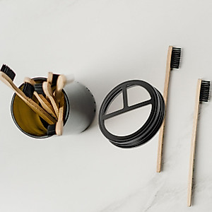 Alipis Mason Jar Bathroom Lids 2pcs Mason Jar Toothbrush Holder Lid Stainless Steel Toothbrush Cup Lids Rings Mason Jar Lid Bottle Cover Rings Apothecary Storage Jars Lids