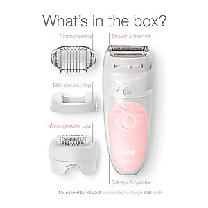 Braun Epilator Silk-épil 5 5-620, Hair Removal for Women, Shaver & Trimmer, Cordless, Rechargeable, Wet & Dry , 6 Piece Set