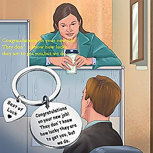 TGBJE Congratulations On Your New Job Keychain Best Of Luck Key Rings New Job Gift Coworker Leaving Gift (New job keychain)…