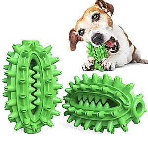 Dog Toothbrush Chew Toy, Corn Shaped Chew Toy, Dog Teeth Cleaning Dental Toy with Cotton Rope for Dogs, Puppies and Aggressive Chewers in Aspect of Size: Small Medium Large (Color Yellow)