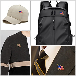 TANG SONG 50PCS American Flag Lapel Pins - Solid Metal USA Flag Lapel Pins Badge Pins brooch For Suit Jacket