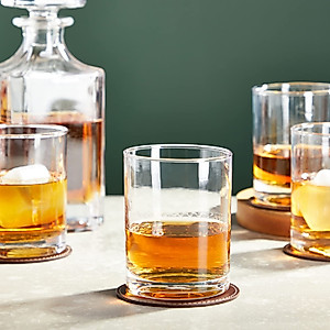 Juvale 12oz Whiskey Glasses, Set of 8 Double Old Fashioned Glass for Scotch, Bourbon, Cocktails