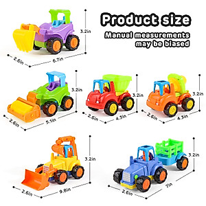 Inertia Baby Toy for 1 Year Old Boy Cars Gifts with Storage Bag, 6 Pcs Push and Go Cars Toys, Kids Toys Car for Boys, Early Educational Toys for 1 2 3 Year Old Boys Girls, Birthday Gift for Toddlers