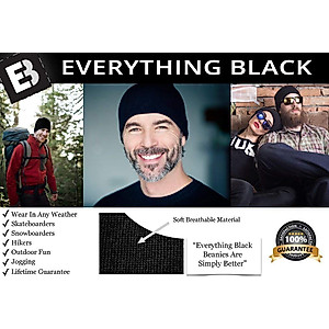Everything Black 9" Skull Cap Beanie That Will Fit Your Head Perfect Black