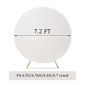 7.2ft Ivory Round Backdrop Cover Suitable for 7ft/7.2ft Circle Stand Polyester Iovry Birthday Party Wedding Photography Circle Arch Backdrop Cover