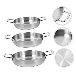 Yardenfun Cooking Pot 3pcs Stainless Steel Saucepan Stainless Steel Stock Pot Korean Pots for Cooking Stainless Steel Kitchen s Big Pots for Cooking Korean Silver Soup Pot