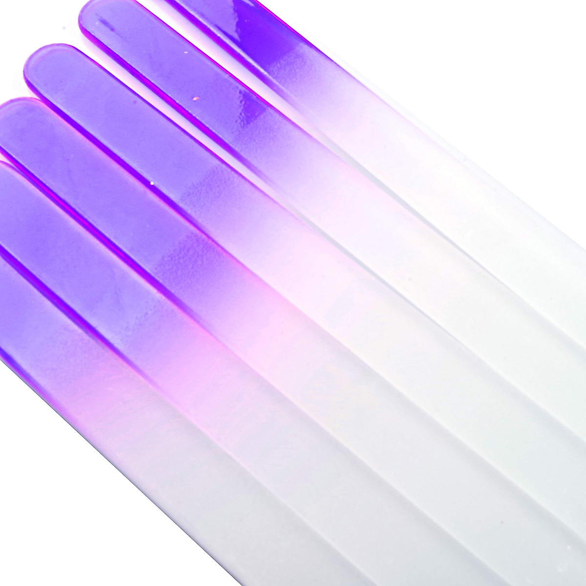 SIUSIO Set of 20 Professional Crystal Glass Nail Files Buffer Manicure Gradient Rainbow Color for Nail polishing - Best for Fingernail & Toenail Care(Pink) (Purple)