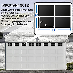 Eapele Magnetic Garage Door Windows Hardware Faux Windows Decoration Kit for Two Car Metallic Garage (32pcs)