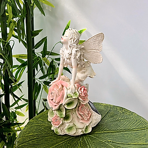 ANXPTIME Solar-Powered Flower Lamp Sturdy Resin Patio Lamp Unique Yard Ornament Garden Light Patio Villas Decoration Solar Lamp Outdoor Solar Light Yard Light Decorative Light