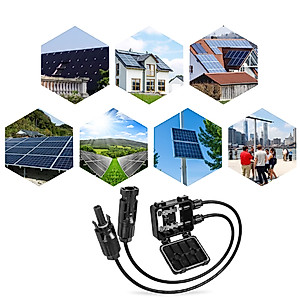 PNGKNYOCN Solar Junction Box PV Connector，IP67 Waterproof Solar Junction Box with 11AWG 50cm Solar Cable Connector for 250w to 300w 20A Solar Panel