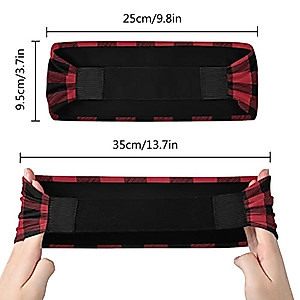 Unisex Workout Headbands Buffalo-Plaid-Happy-Camper Elastic Yoga Sweatband Stretchy Sports Hairband
