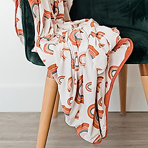 Soft Oversized Throw Blanket - Super Cozy Adult Size Large Swaddle Blankets for Bed, Sofa, Couch - Lightweight Jersey Knit Comfort Throws 57x72 Inch Long (Modern Boho Rainbow)