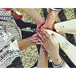 ROUNDSQUARE Bachelorette Party Light Up Rings Engagement Diamond Rings 12 Packs & Team Bride Tatoo 12 Packs