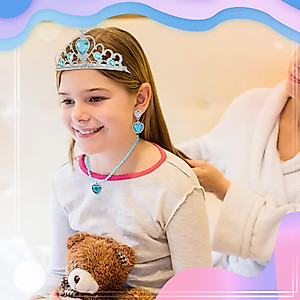 Princess Dress Up Clothes and Jewelry Boutique, Toys for Little Girls, Princess Costumes Gifts with Shoes, Dresses, Tiara, Necklaces, Gift Set for Toddler Girls Age 3 4 5 6 7 Years Old