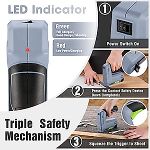 WORKPRO 3.6V Power Electric Cordless 2-in-1 Staple and Nail Gun, 2.0Ah Battery Powered Stapler for Upholstery, Crafts, DIY, Including USB Charger Cable, 2000PCS of Staples and Nails, Grey