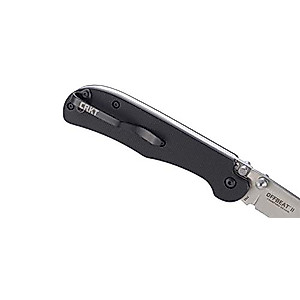 CRKT Offbeat II EDC Folding Pocket Knife: Everyday Carry, Satin Blade, Crawford Lockback Safety, Nylon Handle, Reversible Pocket Clip 7760