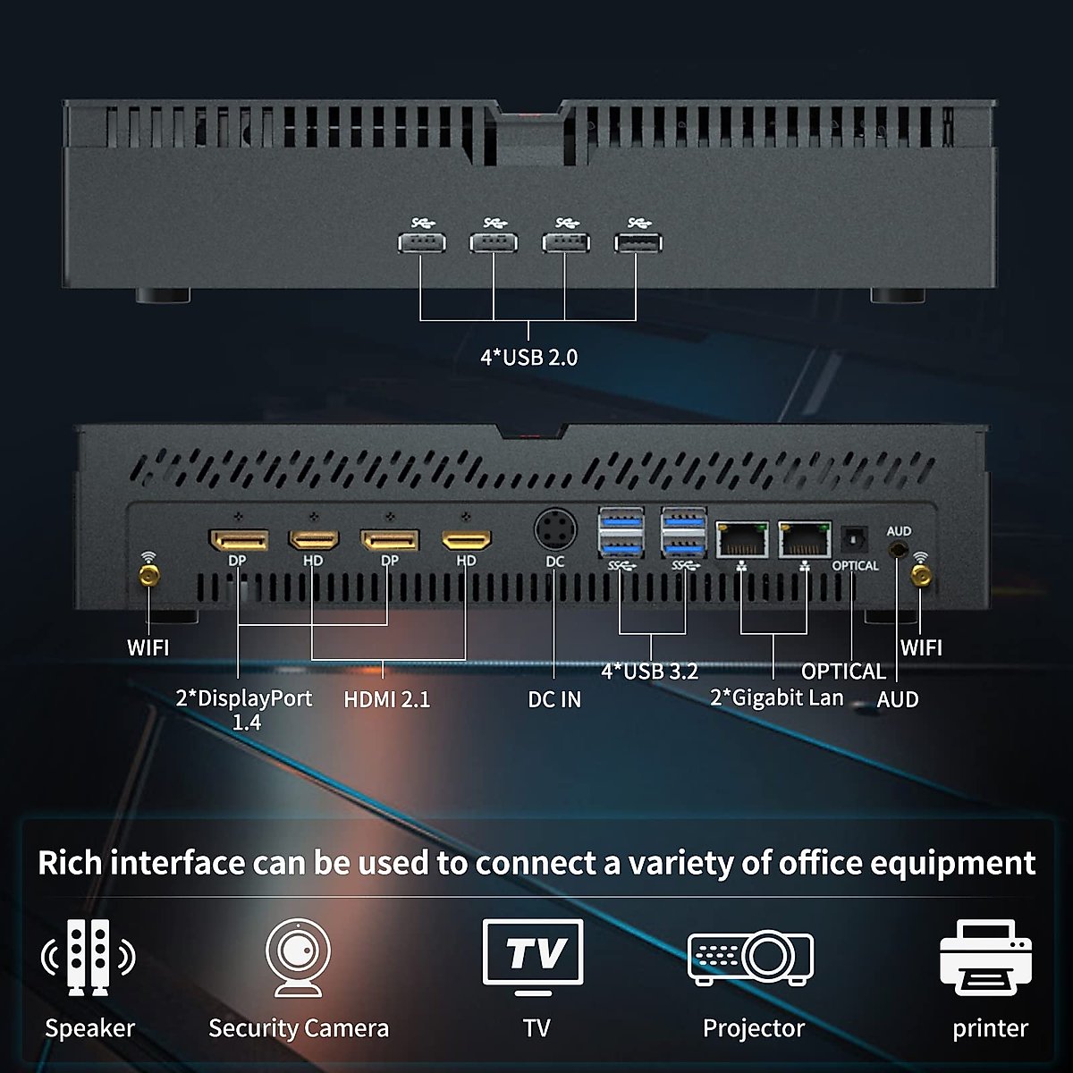Kinupute Mini Gaming PC, Small Desktop Computer Core i9-12900F 2.4-5.1GHz, Windows 11 Pro, 32G DDR4| 1T NVME SSD, GeForce RTX3060 12G, HTPC, 2X HDMI2.1 & 2X DP 8K Outputs, USB3.2, BT 5.3/WiFi 6E