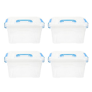Garneck 4pcs Box Portable Storage Box Plastic Organizer Bins Clear Plastic Container Storage Bins Plastic Clear Container with Lid Stackable Storage Bins Storage Supply Abs Kaha Cosmetic