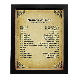 Names Of God - Christian Wall Art Decor, Inspirational Bible Verse Wall Art Print For Home Decor, Office Decor, Church Decor, Living Room & Bedroom Decor, Unframed Scripture Wall Print - 8x10”