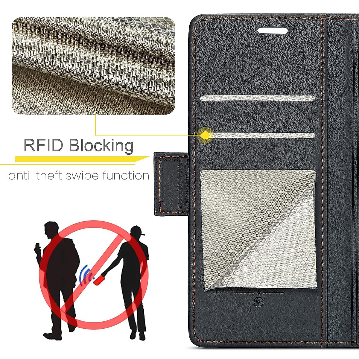 Taneny Case for Samsung Galaxy Z Fold 5 Case (2023),PU Leather Wallet Flip Folio Case with Card Holder RFID Blocking Kickstand Shockproof Phone Cover for Samsung Galaxy Z Fold 5 5G 2023 (Black)