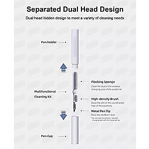 Headphone and Charging Port Cleaning Pen 3-in-1 Tool for Ear Buds Air Pods Bluetooth Earphones Cleans Ear Wax, Dirt, Dust and More