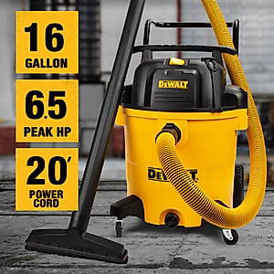 DEWALT DXV16PA 16 gallon Poly Wet/Dry Vac/Acc,Yellow