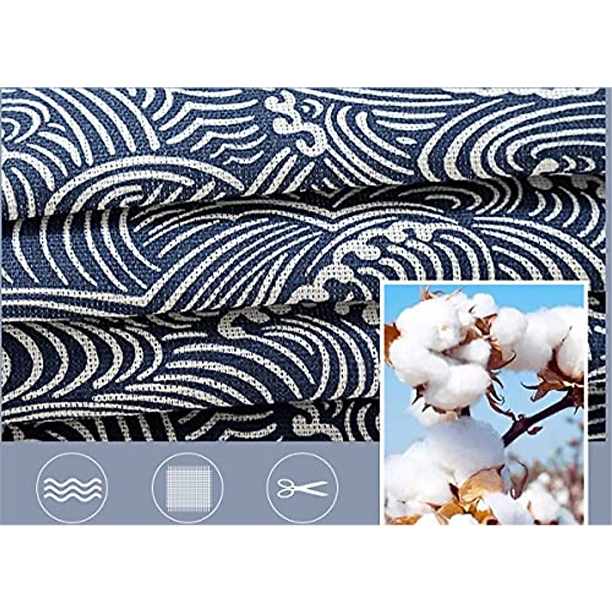 Ammsochy Microwave Oven Cover Dust Oil Proof Cloth with Storage Pockets Cotton Linen Kitchen Toaster Appliance Protector (Cube Scales)