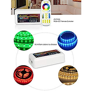 LED Strip Lights Mi-Light FUT039 RGB＋CCT LED Strip Lights 4 PCS and One FUT092 Remote Controller(4*FUT039+Remote)