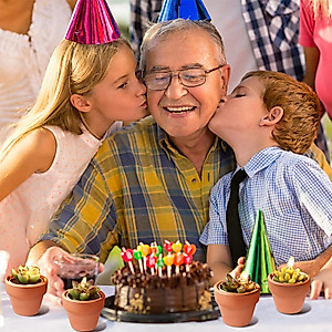 Shihanee 48 Pcs Succulent Cactus Tealight Candles Baby Shower Plant Candles Bridal Shower Cactus Candles Novelty Handmade Tealight Terrarium Plant Candles for Fiesta Birthday Wedding Party(Red)