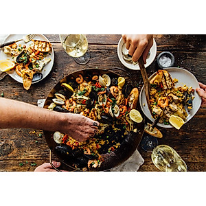 Matfer Bourgeat Black Carbon Steel Paella Pan, 15 3/4"