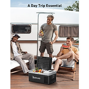 AstroAI 12 Volt Car Refrigerator, Portable Freezer 12V Fridge Electric Cooler -4℉~68℉ with 12/24V DC & 110V AC for Car, RV, Truck, Van, Boat for Camping, Travel, Fishing Outdoor(35L)