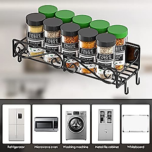 Ceayell Magnetic Spice Rack Shelf Storage Organizer for Refrigerator, Microwave Oven, Magnetical Fridge Shelf from