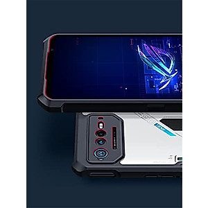 GIMENOHIG Four Corners Anti-Drop Case for Asus ROG Phone 6/6 Pro, Silicone PC Hybrid Shock and Drop Protection (Black)