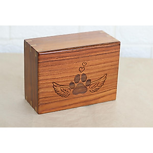 SUPER QUALITY HANDICRAFTS INDIA Wooden Urn Box For Pet Ashes | Wood Cremation Urns For Cat and Dog Ashes | Handmade Keepsake Urns | Funeral Urns With Bottom Opening System