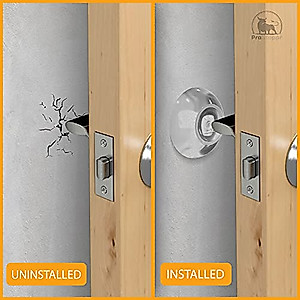 Door Stoppers Wall Protector 2” (6 Pack) - Clear Door Bumpers with Strong Adhesive Glue - Shock Absorbent and Discreet Wall Protectors from Door Knobs