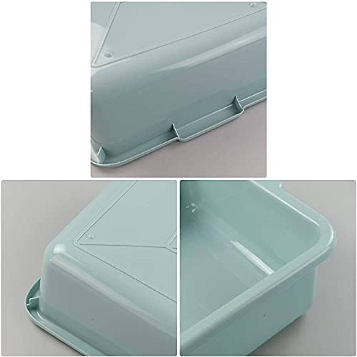 Xyskin 4 Packs Plastic Rectangle Utility Bus Box, Commercial Totes Tubs, 13 L