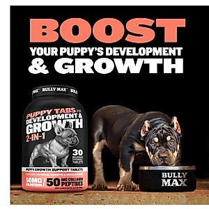 Bully Max Complete Puppy Nutrition Bundle - Dry Puppy Food (5lb Bag), Dehydrated Wet Dog Food (2lb Bag) & Chewable Vitamin (30 Tabs) for Small & Large Breed Puppies - for Growth, Health & Immunity