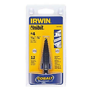 IRWIN Step Drill Bit, 3/16-Inch to 7/8-Inch, Cobalt Alloy Steel, 3/8-Inch Shank (10234CB)
