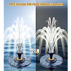 SZMP Floating Pool Fountain 2023 Upgraded, 6W Waterfall Fountain Light Show with 2 Sprinkler Modes, Pond Water Fountain for Above Ground Pool, Pond, Lake, Garden, Outdoor-32.8ft Power Cord & Adapter