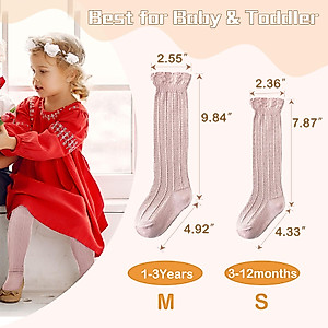 Zando Toddler Knee High Socks Girls White Ruffle Thigh High Stockings Kids Baby Knee High Tube Socks Cotton Breathable White Socks for Toddlers Girls 18-24 Months Milk White 1Pack 12-24 Months