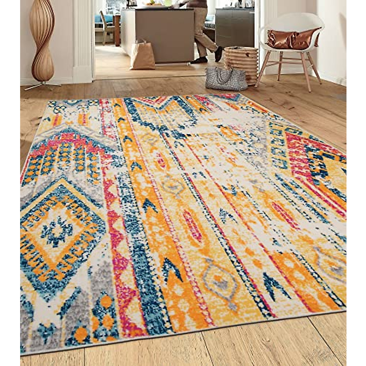 Rugshop Sky Collection Bohemian Area Rug 5' x 7' Multi
