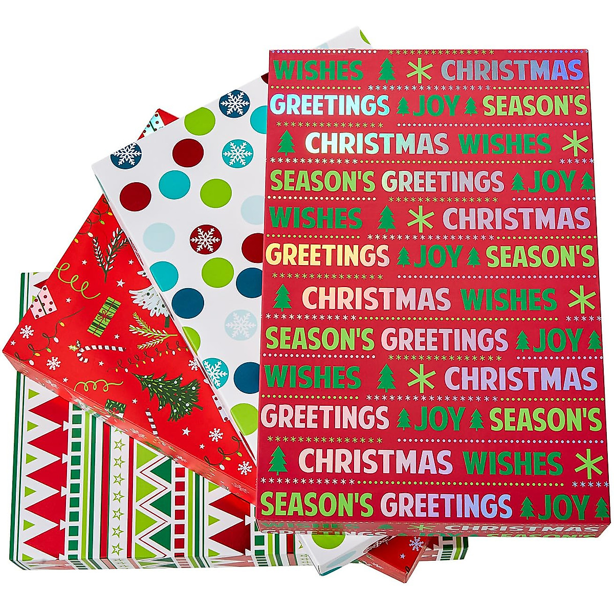 SUNCOLOR 12 Pack 14" Red Large Christmas Gift Boxes With Lids For Clothes Presents